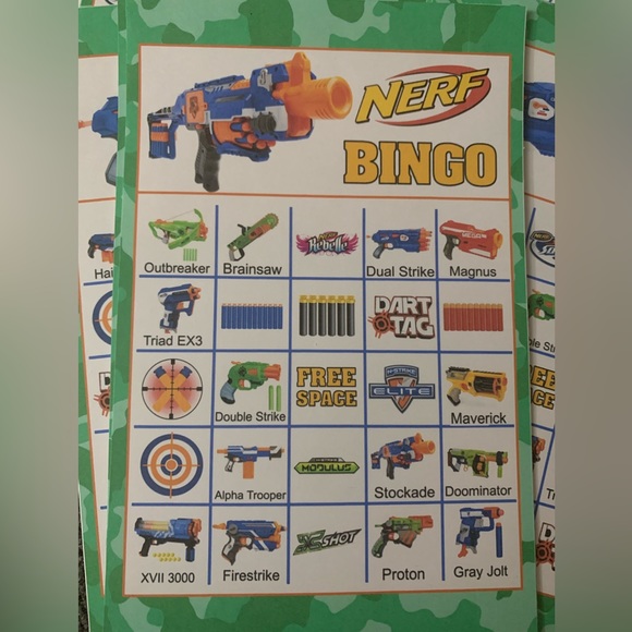 Toys | Nerf Dart Bingo Lanyards Holders Wit Tags Tattoos Nerf Party ...